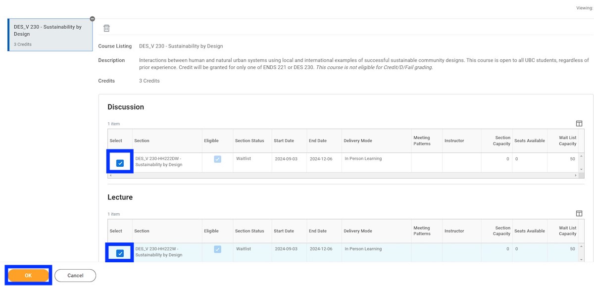 Adding a course waitlist to your saved schedule | Workday Tutorials