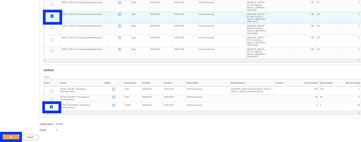 Adding a course waitlist to your saved schedule | Workday Tutorials