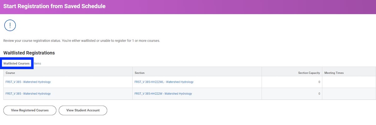 Adding yourself to the waitlist for an individual course section | Workday Tutorials