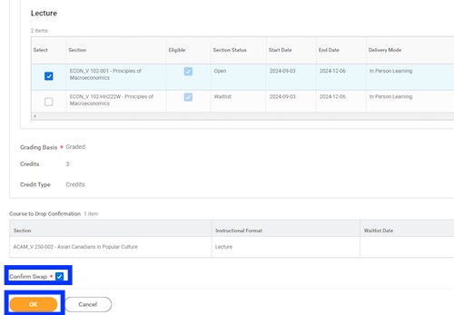 Swapping a course | Workday Tutorials